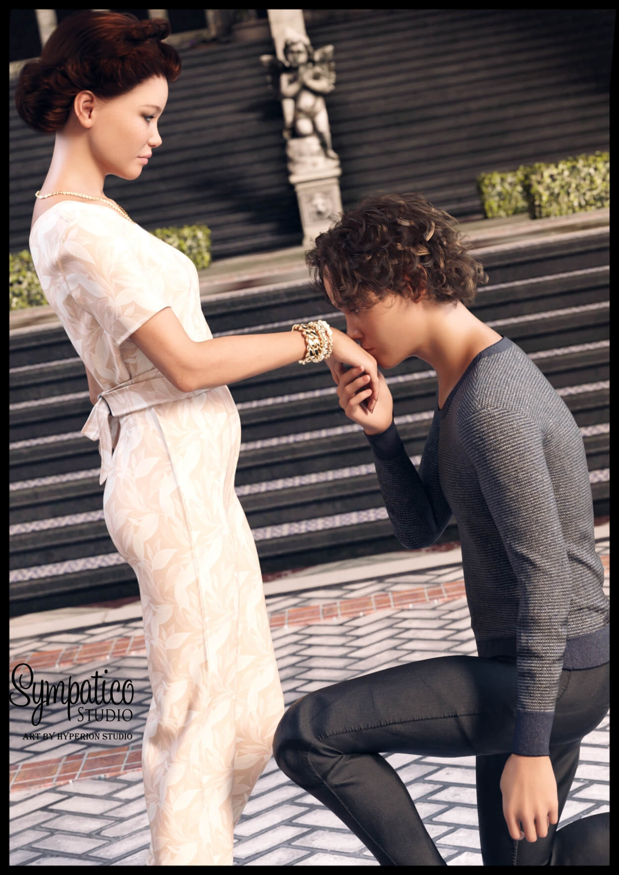 Tender love 3D Render, Digital Art by Hyp-St