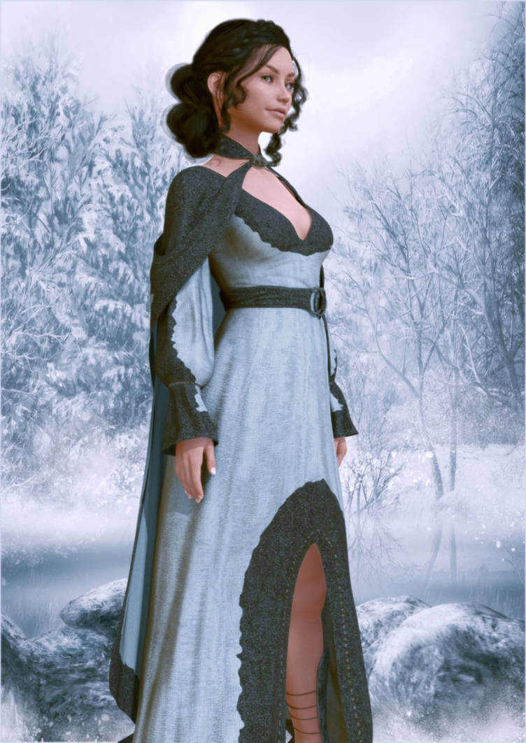 Winter maiden 3D Render, Digital Art by Hyp-St