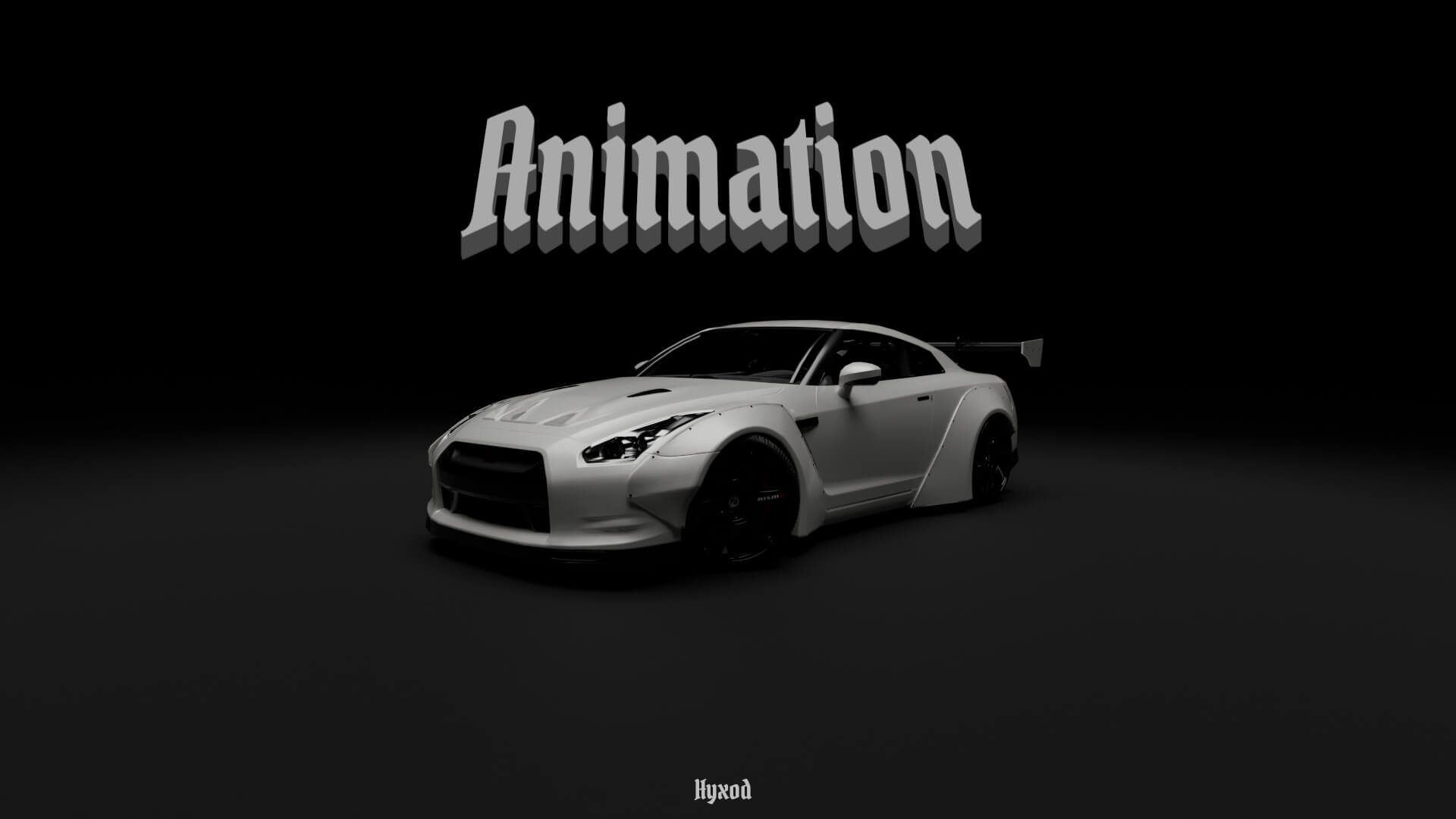 GTR R35 Animation Edit 3D Render, Digital Art by Hyxod