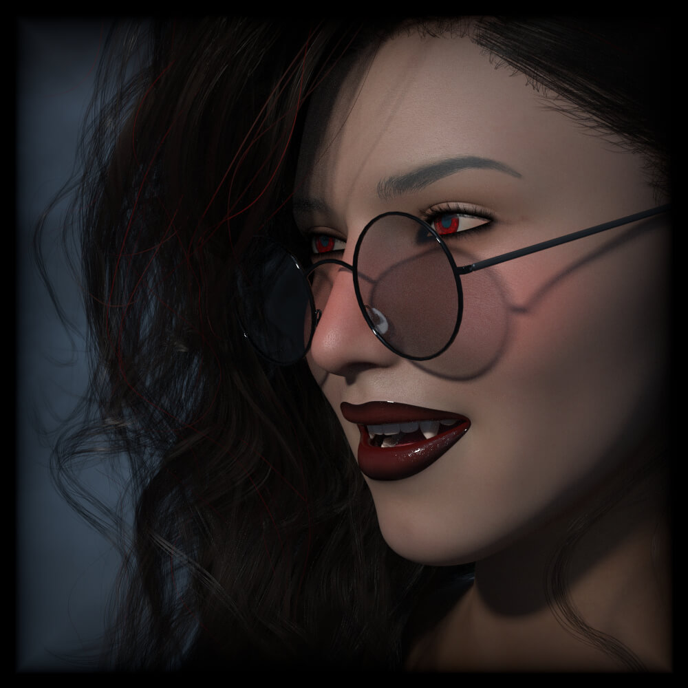 Vampire Girl 3D Render, Digital Art by Hyxod