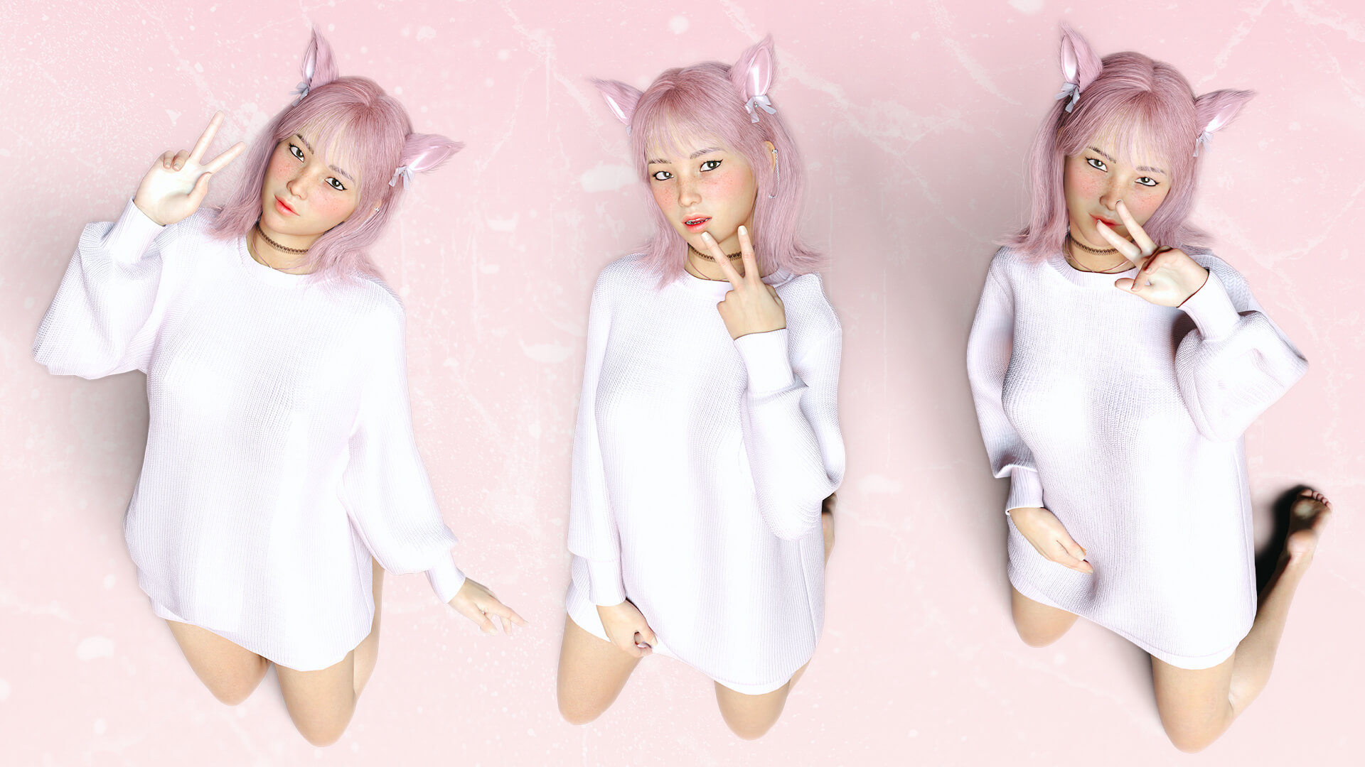 15 My Cute Girlfriend Kneeling Poses for G8F - Daz Content by IAmAFox