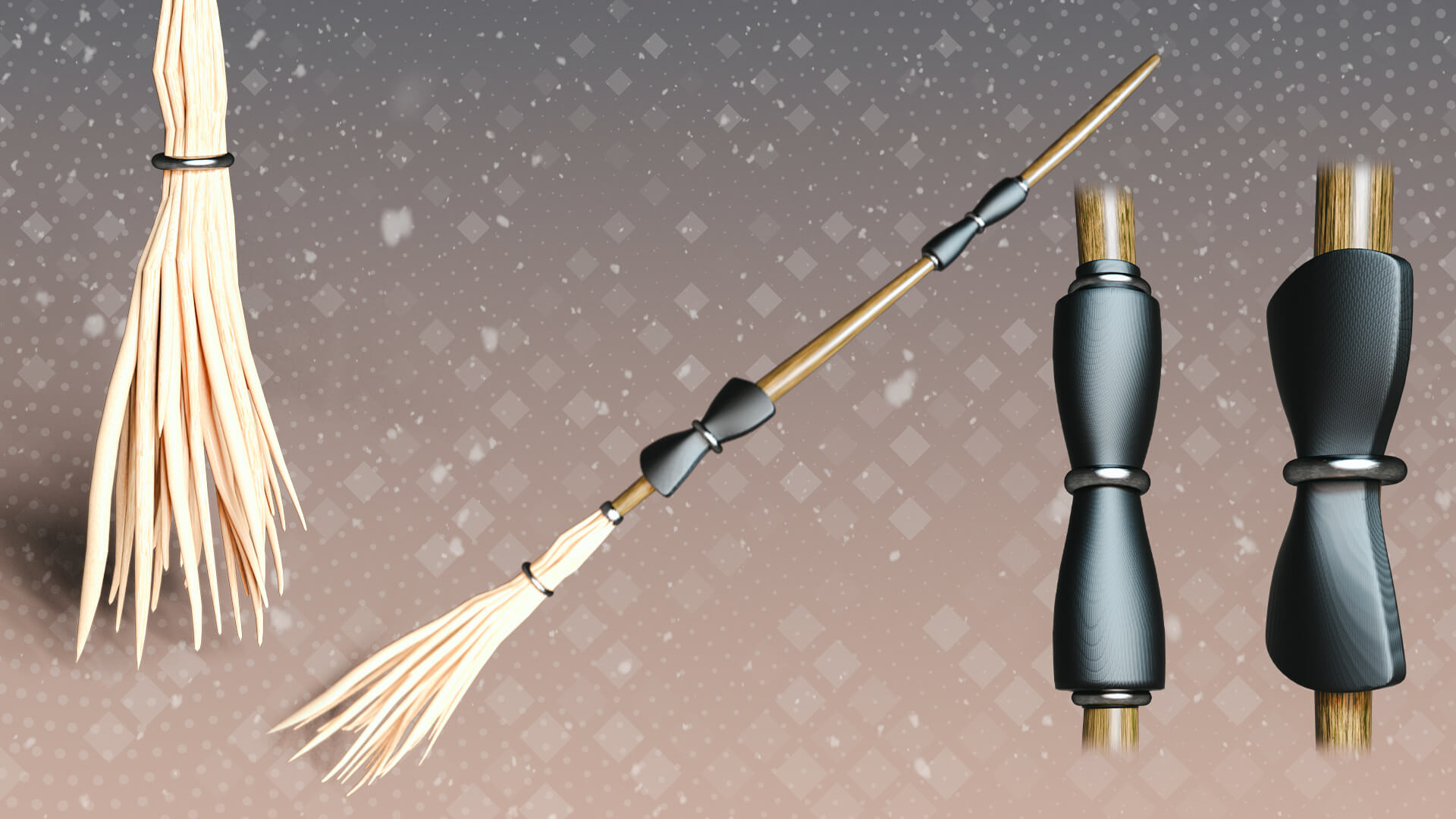 20 Witch Broom Poses + Broom Prop for G8F - Daz Content by IAmAFox