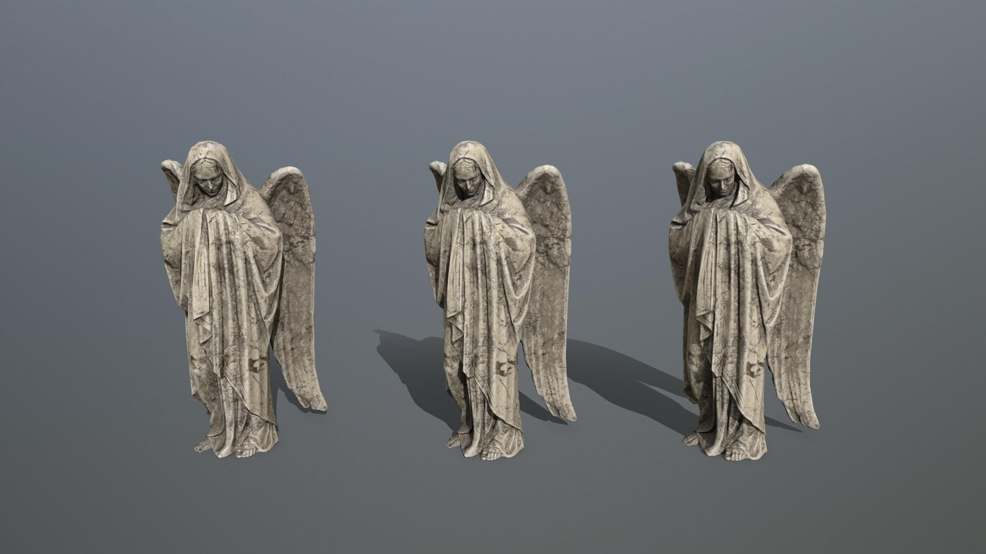Angel Statue 3 - 3D Model by icekazim