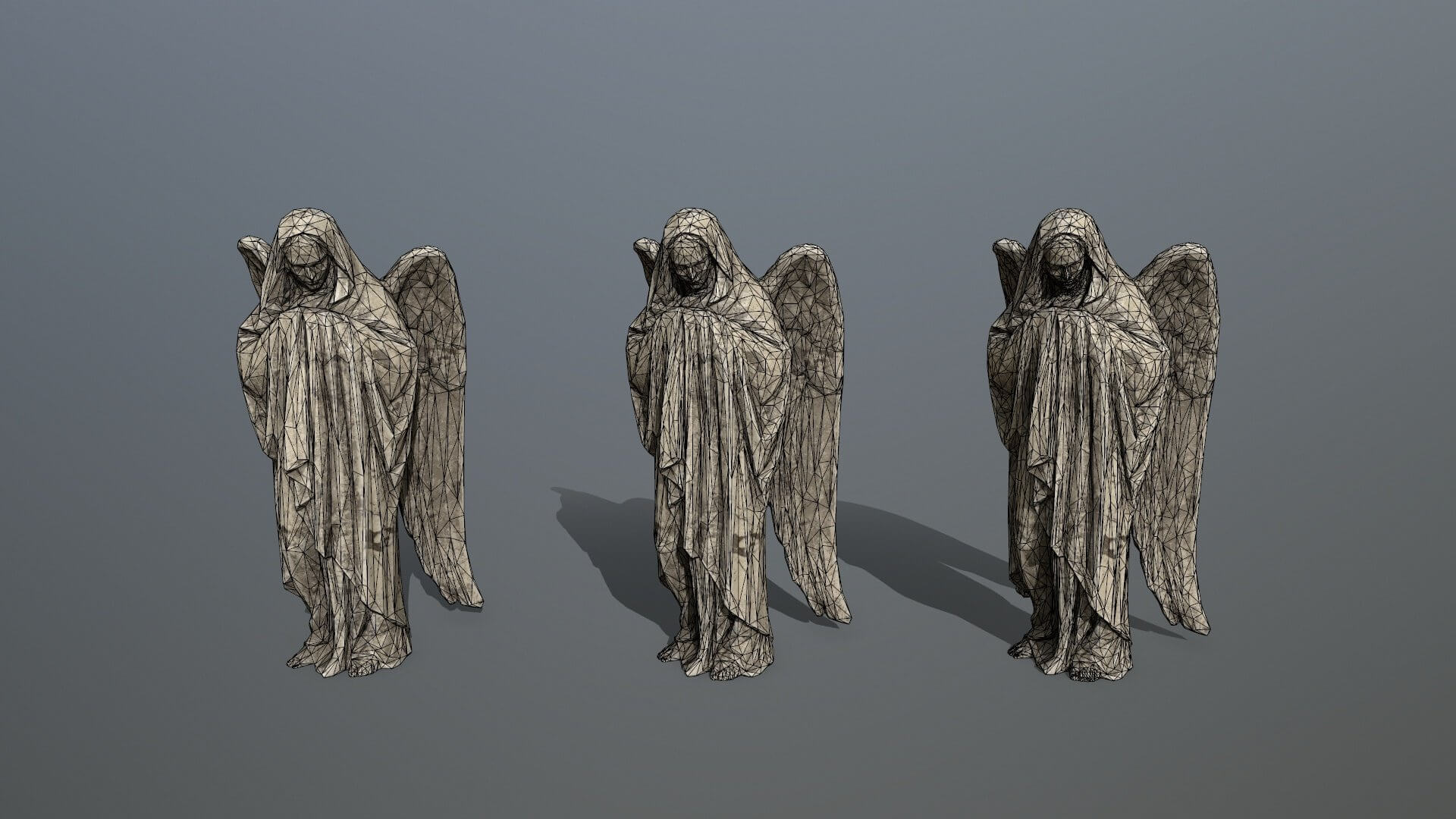 Angel Statue 3 - 3D Model by icekazim