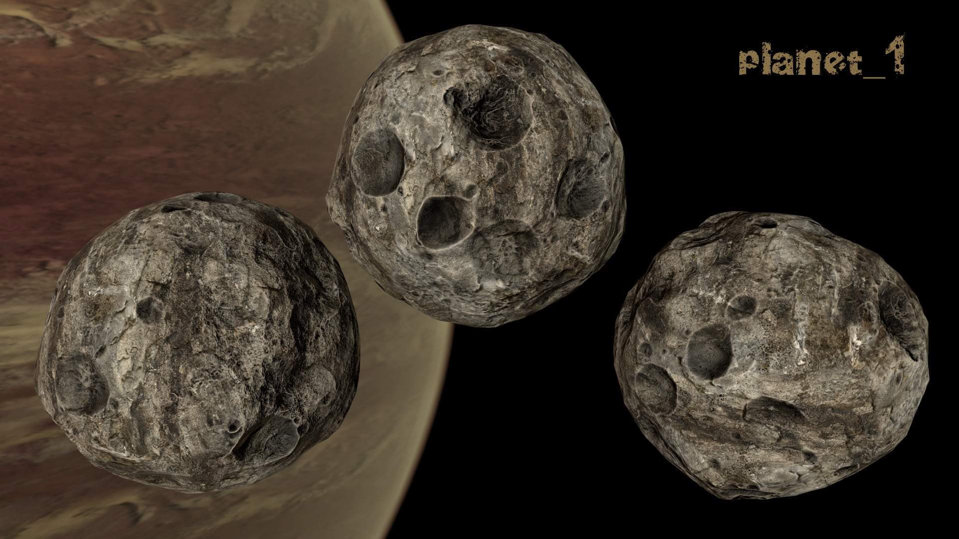 Asteroid Set - 3D Model by icekazim