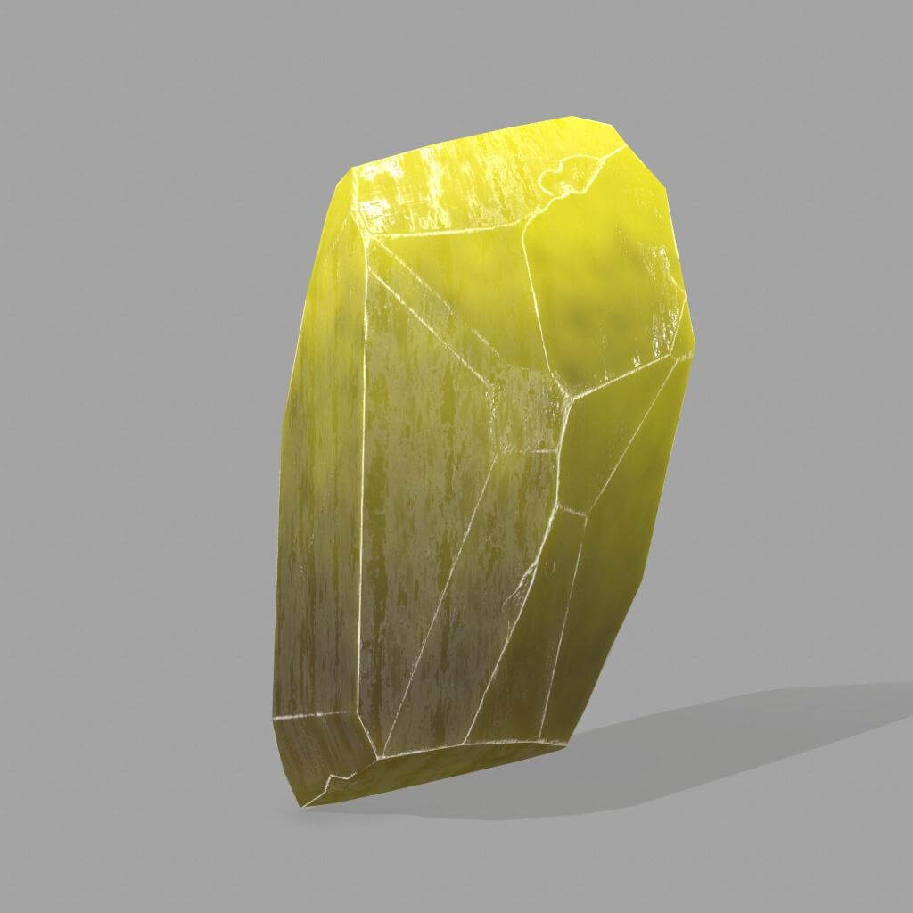 Crystal (yellow) - 3D Model by icekazim