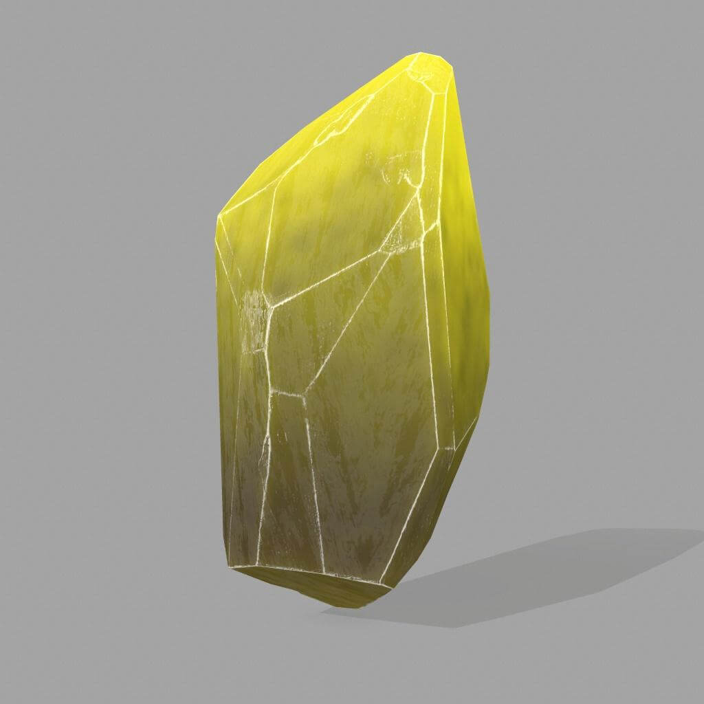 Crystal (yellow) - 3D Model by icekazim