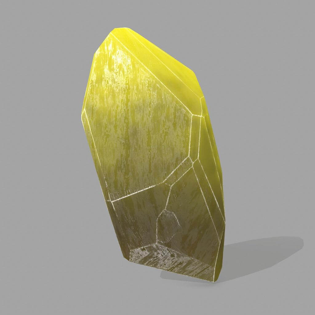 Crystal (yellow) - 3D Model by icekazim