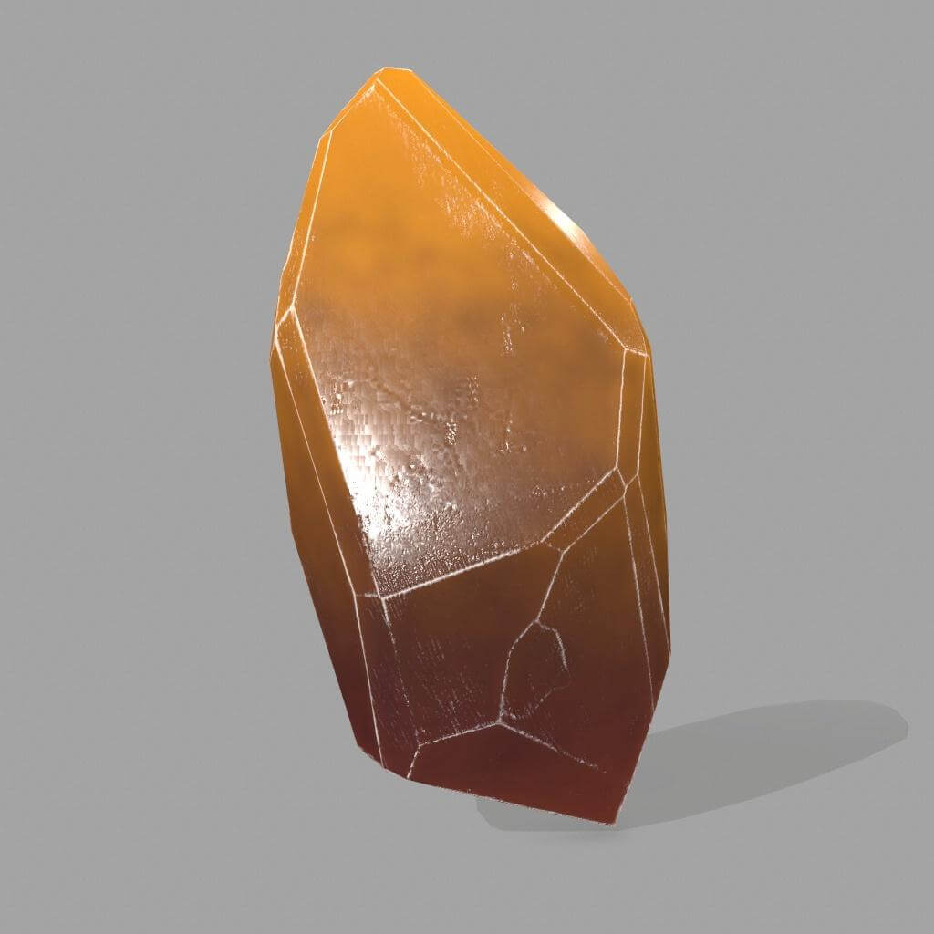 Crystal (amber) - 3D Model by icekazim