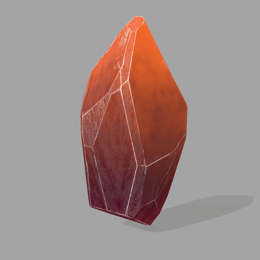 Crystal (orange) - 3D Model by icekazim