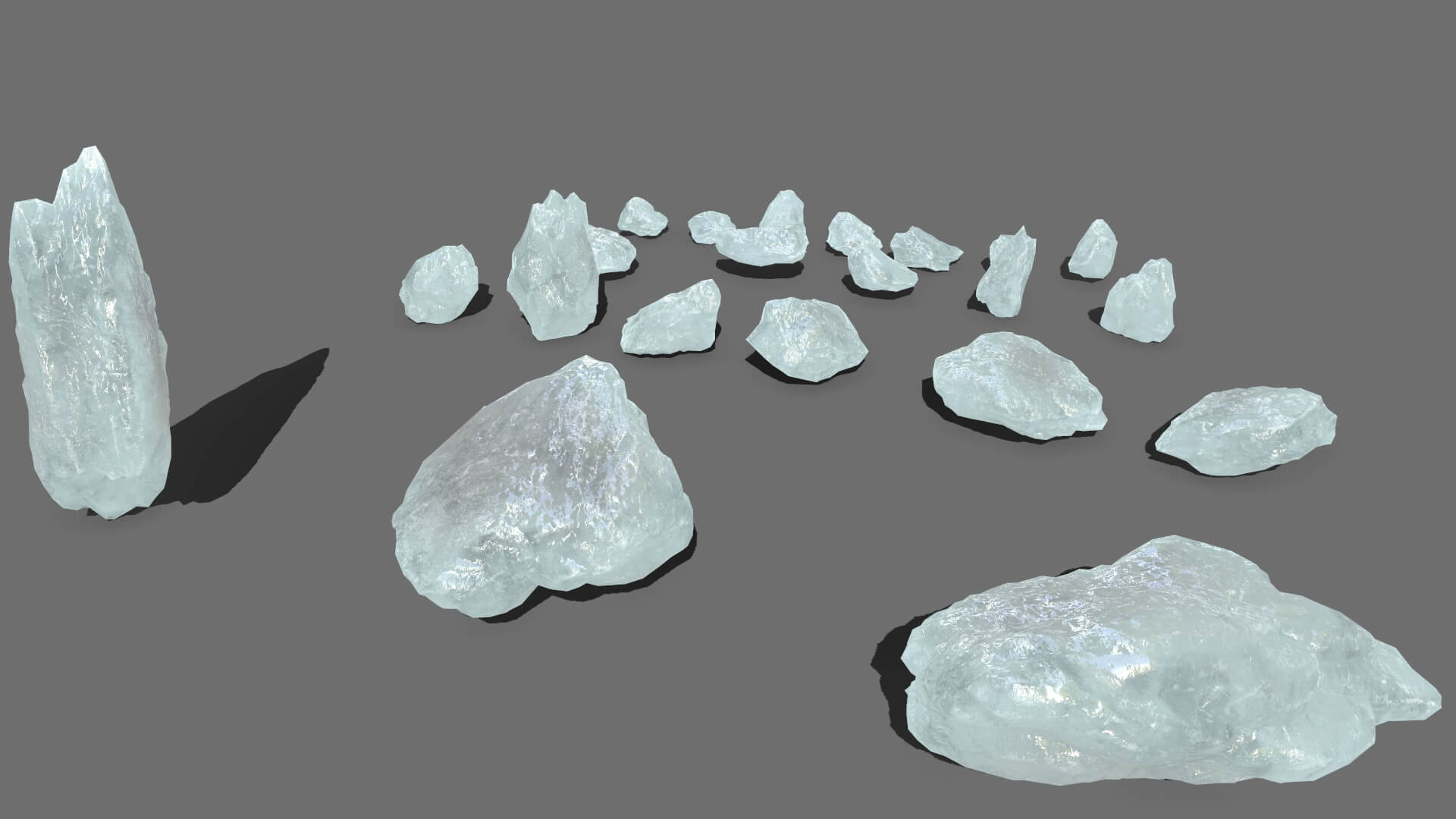 Crystal Rock Set 2 - 3D Model by icekazim