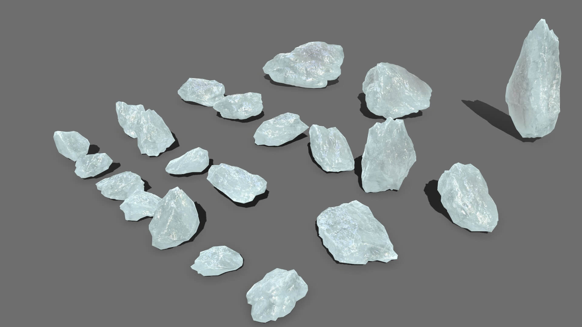 Crystal Rock Set 2 - 3D Model by icekazim