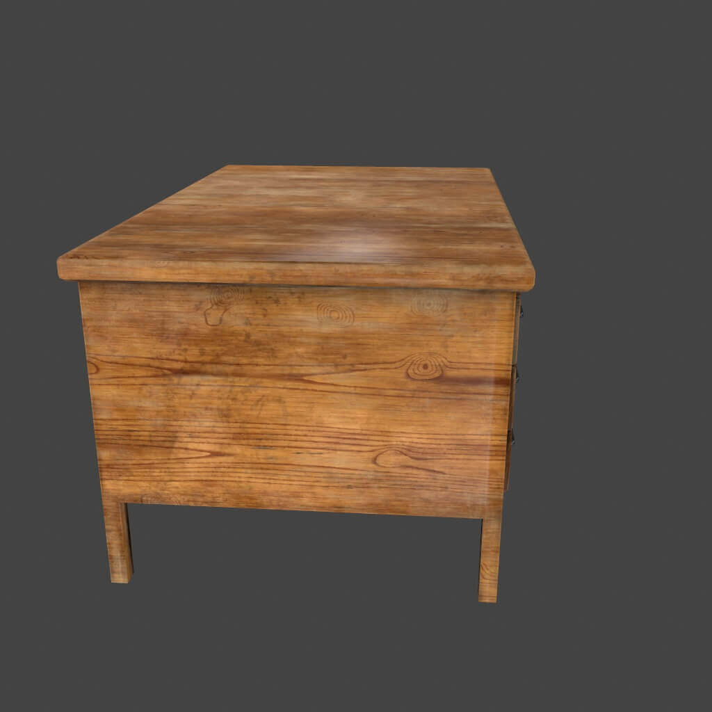 Wooden Desk - 3D Model by icekazim