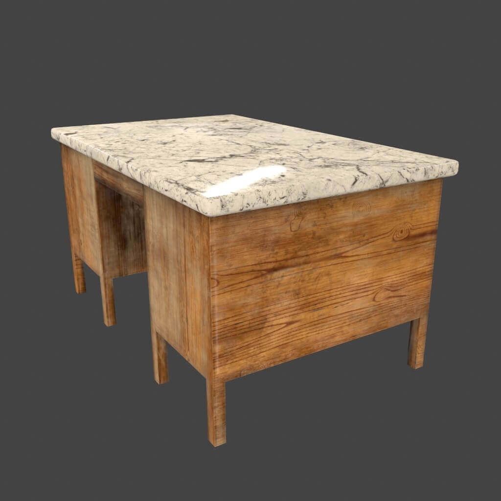 Marble Desk - 3D Model by icekazim