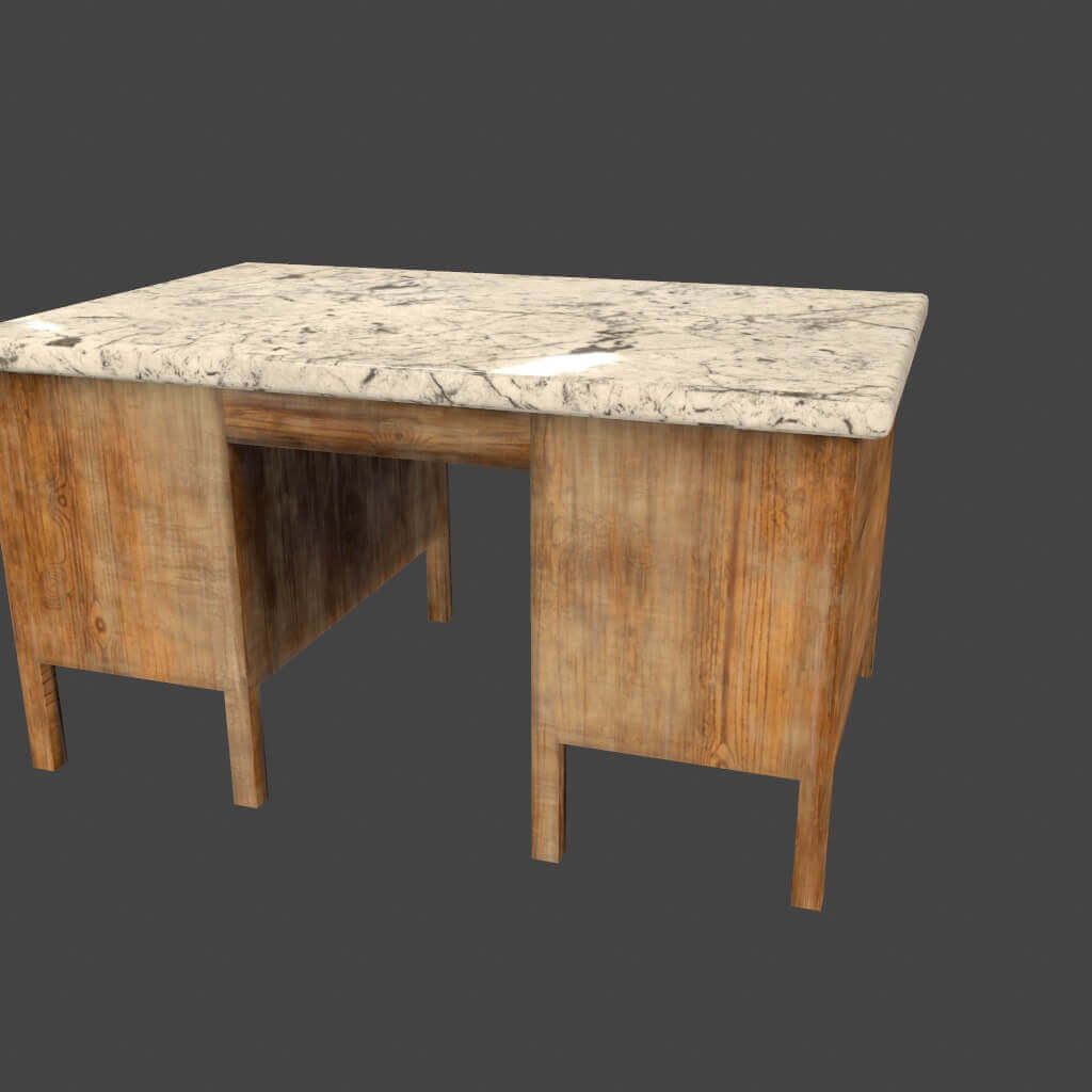 Marble Desk - 3D Model by icekazim