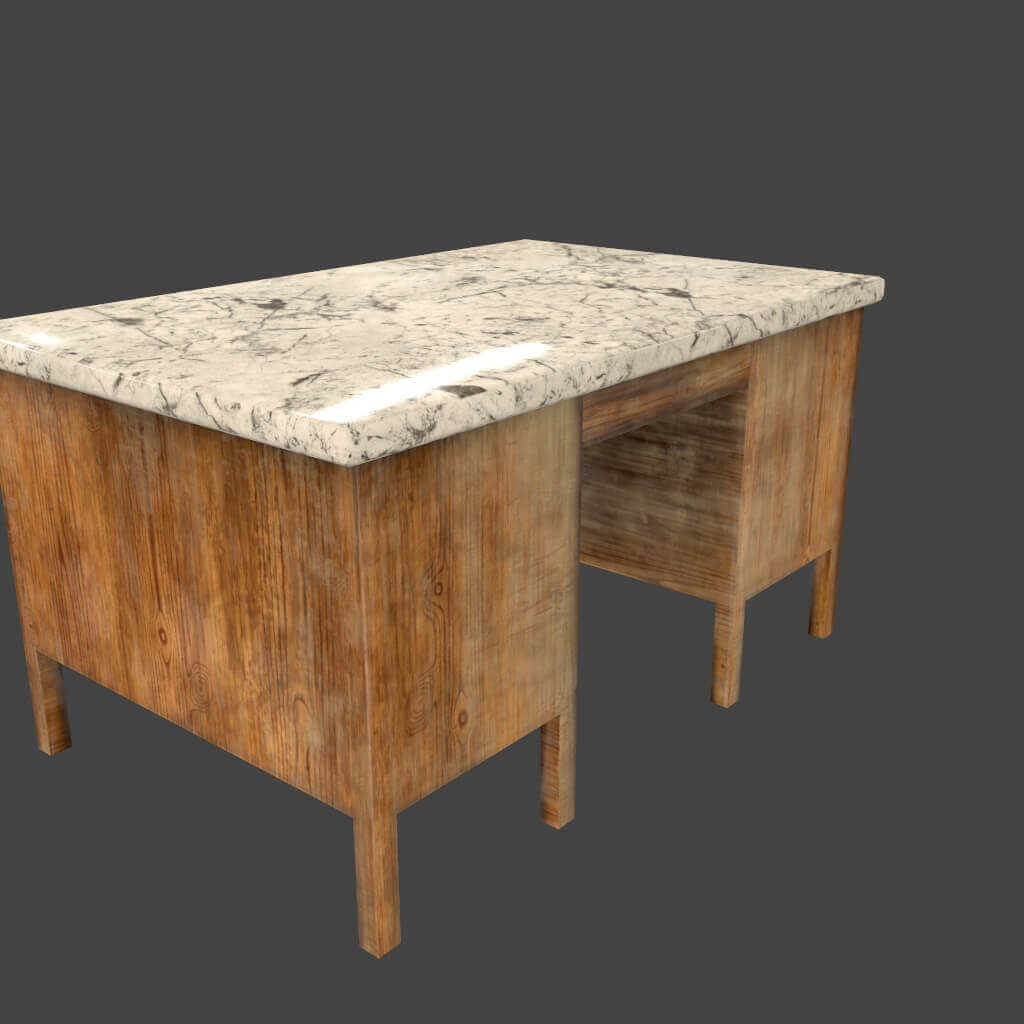 Marble Desk - 3D Model by icekazim