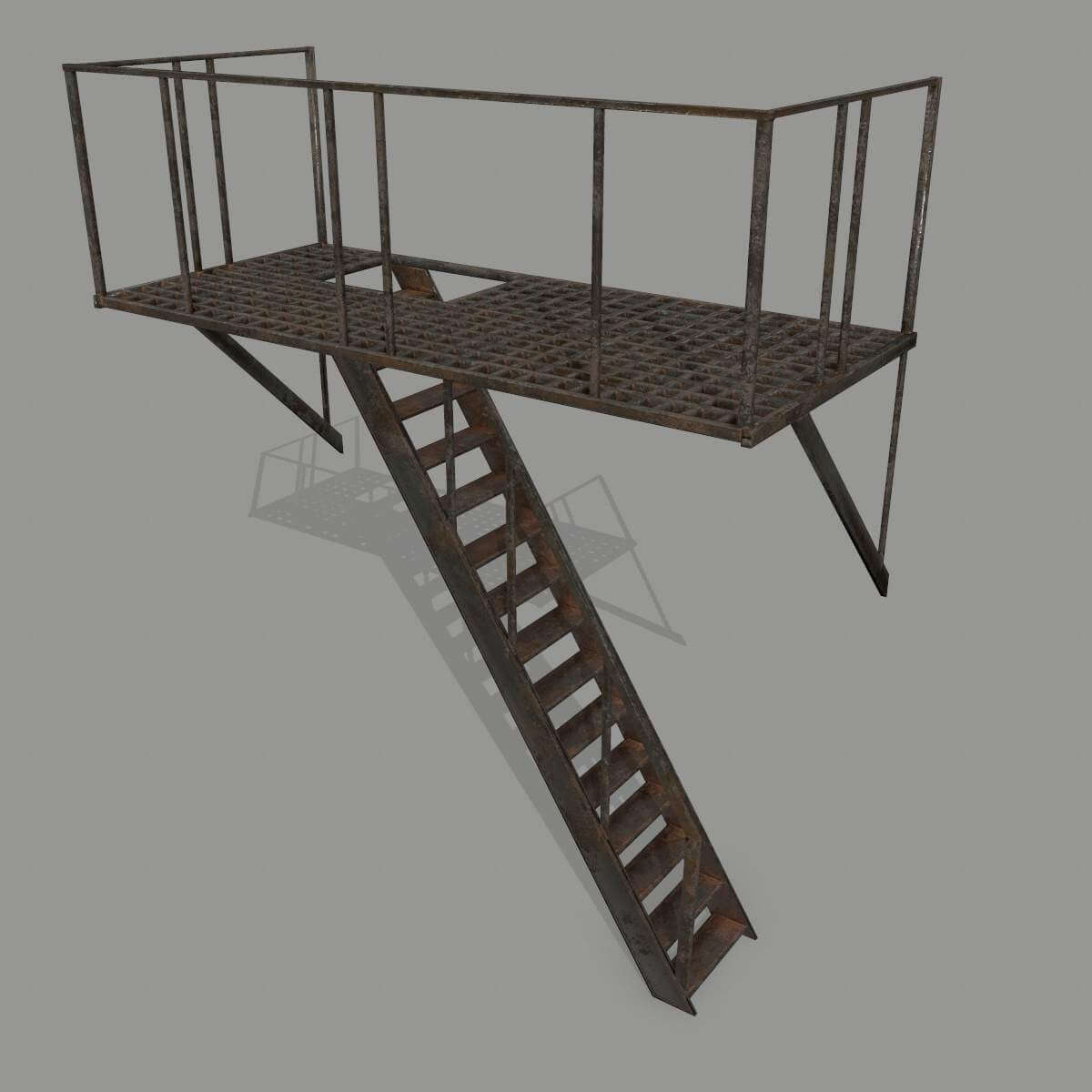 Fire Escape 01 - 3D Model by icekazim
