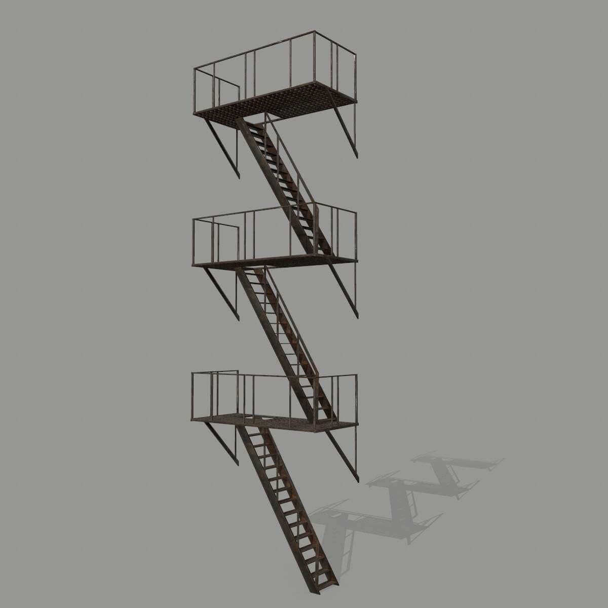 Fire Escape 01 - 3D Model by icekazim