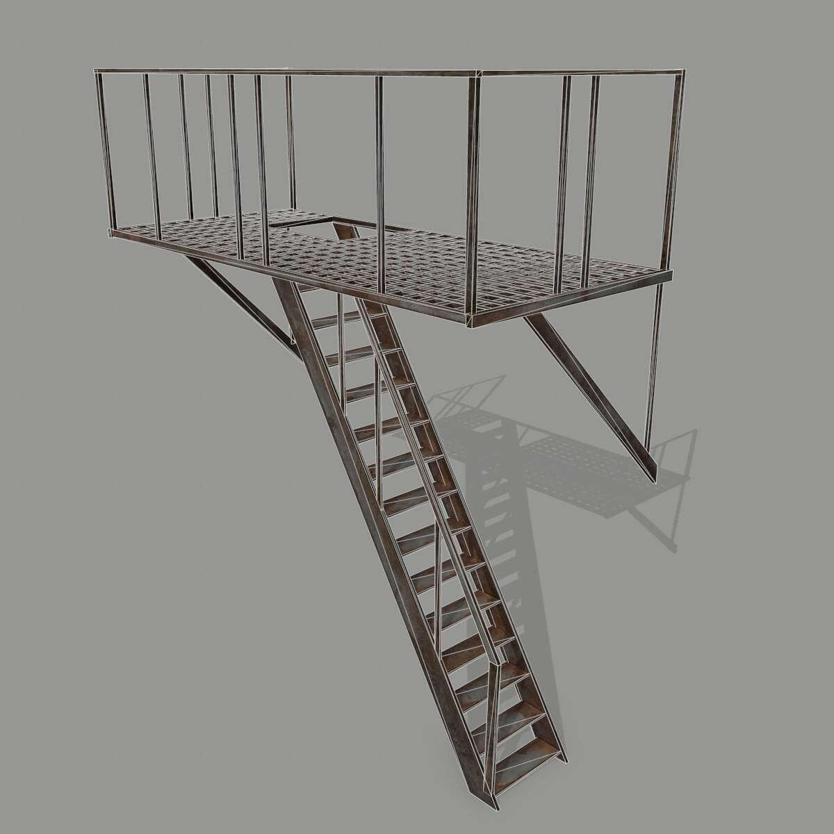 Fire Escape 02 - 3D Model by icekazim