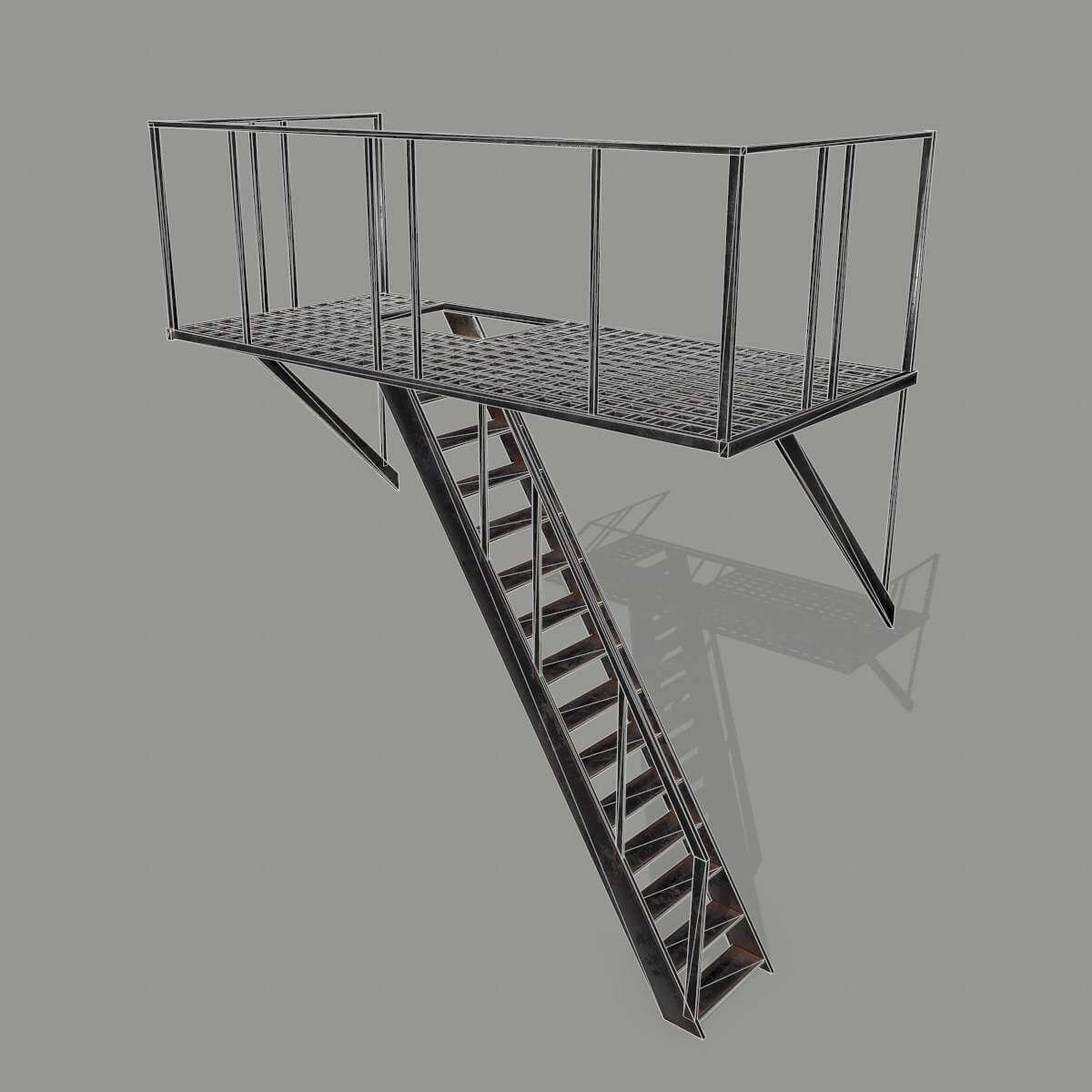 Fire Escape 12 - 3D Model by icekazim