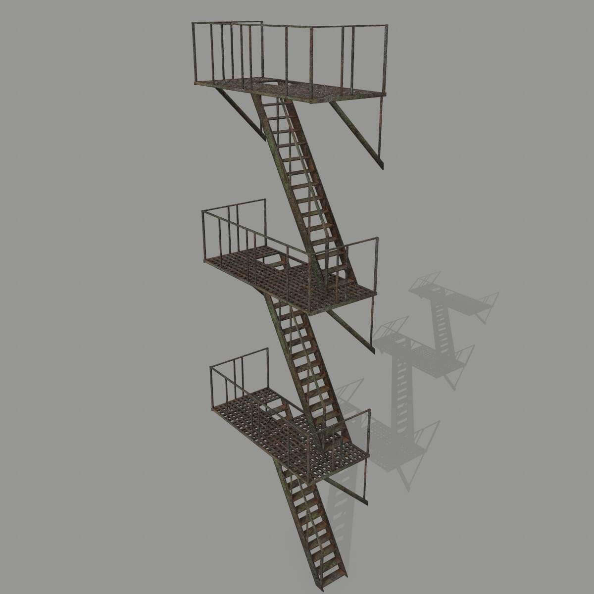 Fire Escape 03 - 3D Model by icekazim