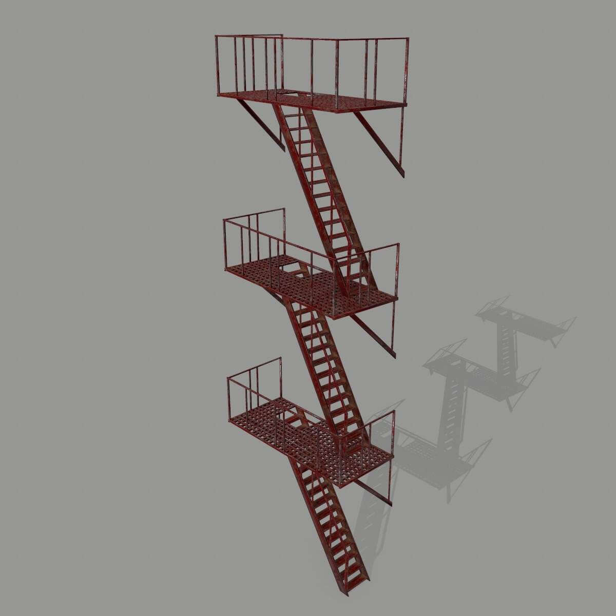 Fire Escape 06 - 3D Model by icekazim