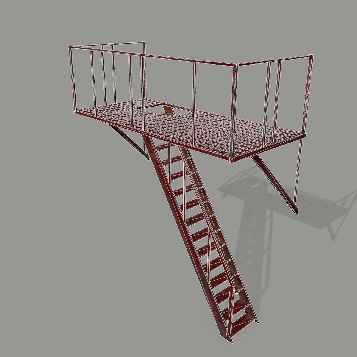 Fire Escape 06 - 3D Model by icekazim