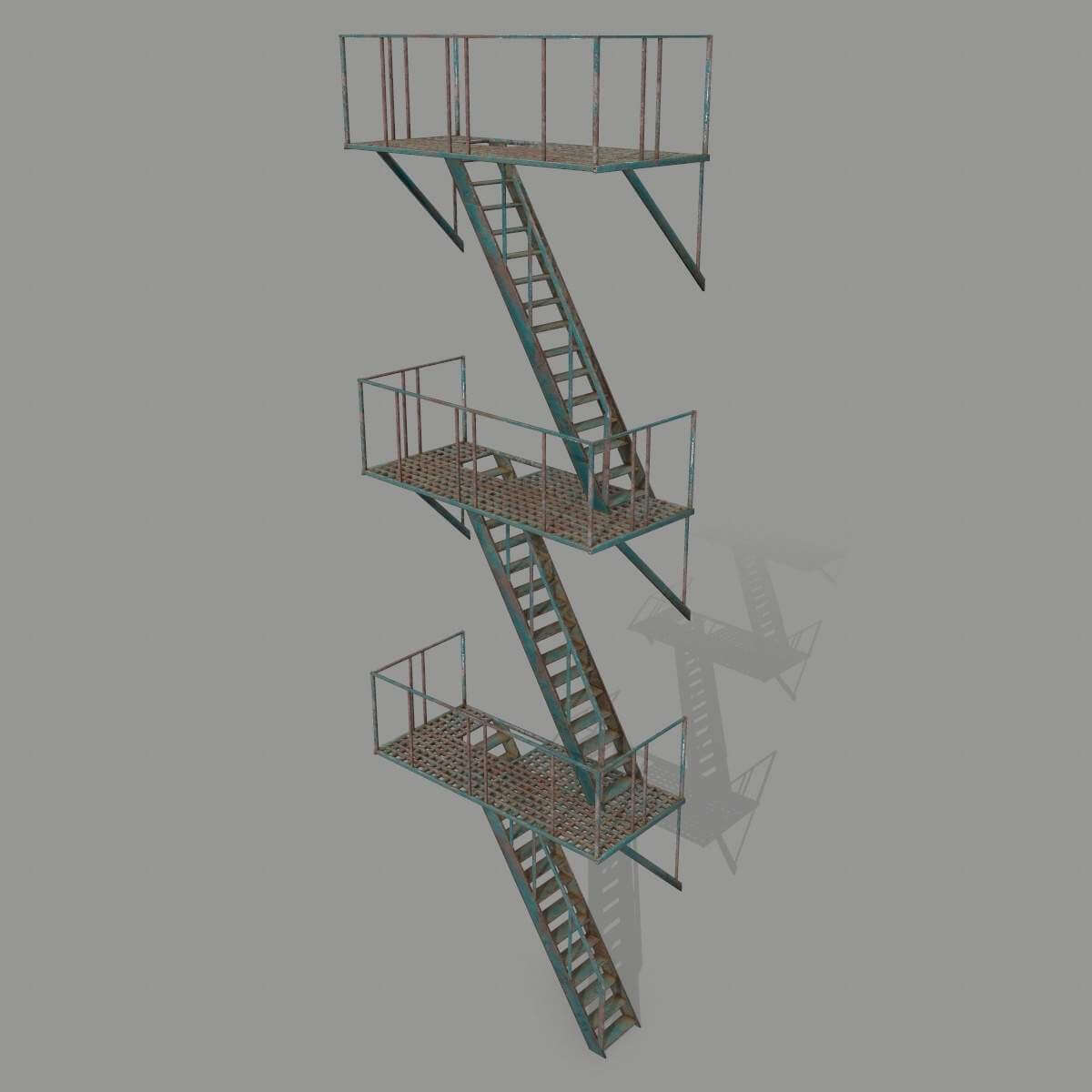 Fire Escape 09 - 3D Model by icekazim
