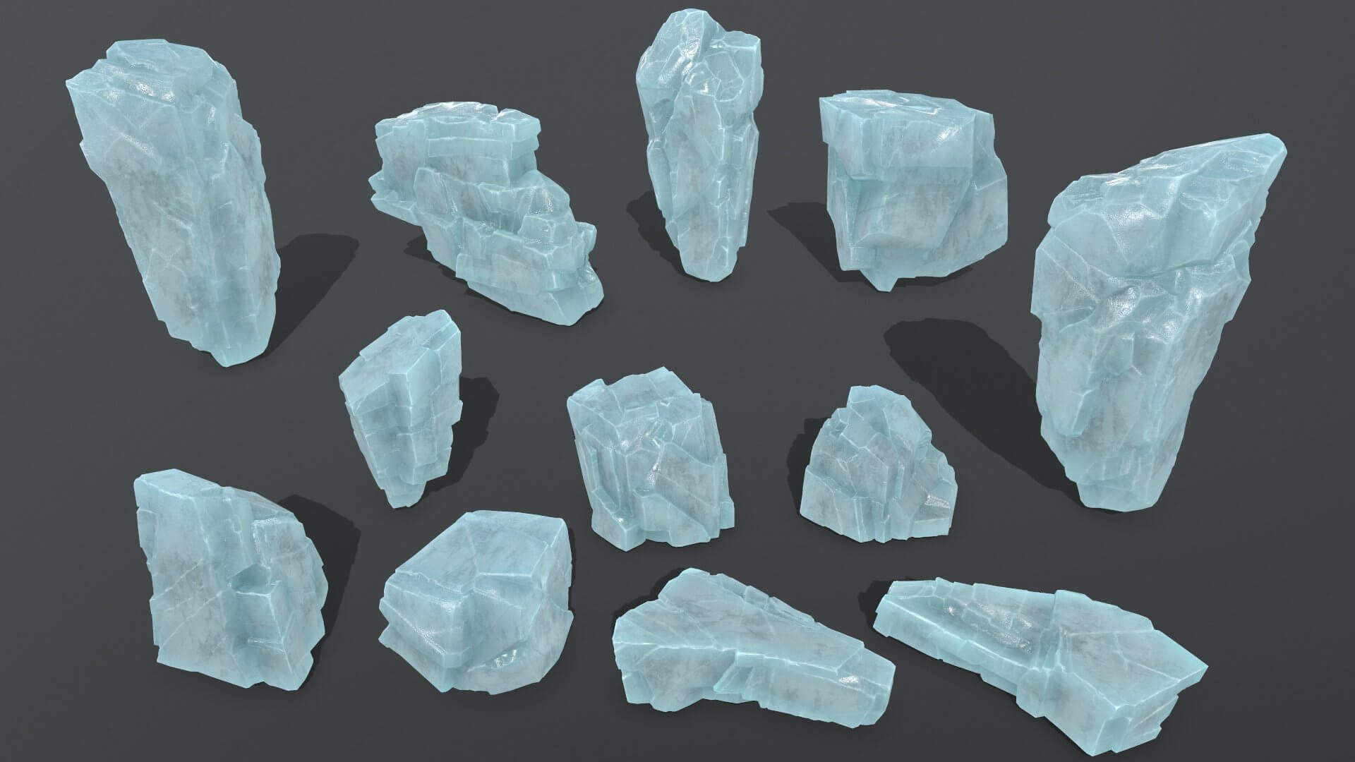 Ice Rocks Collection 01 - 3D Model by icekazim