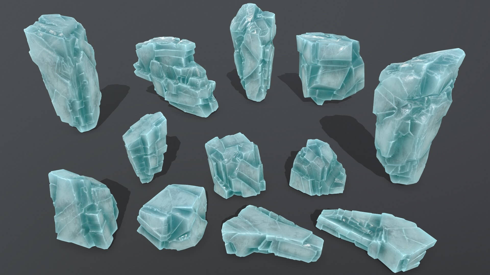 Ice Rocks - 3D Model by icekazim