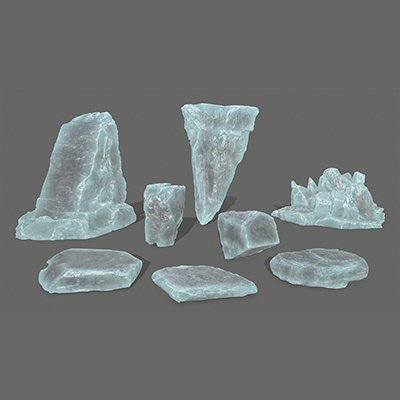 Ice Rocks - 3D Model by icekazim