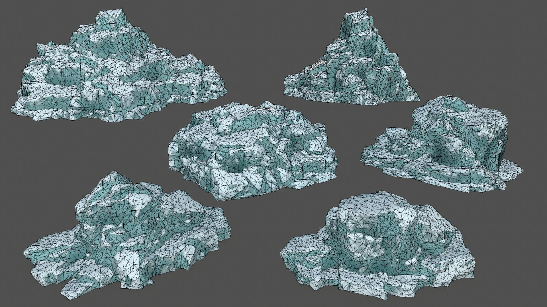 Ice Rocks - 3D Model by icekazim