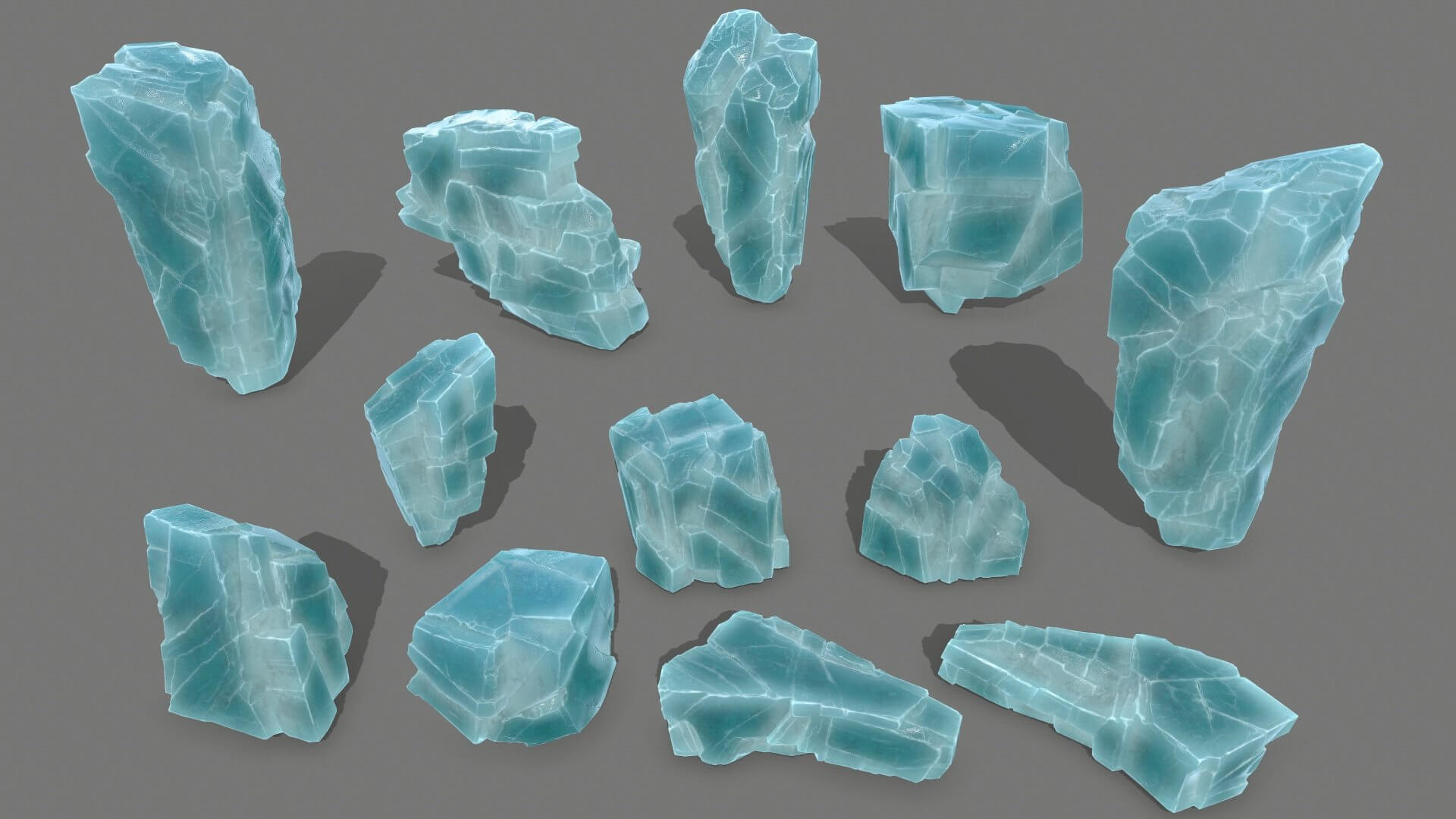 Ice Rocks Collection - 3D Model by icekazim