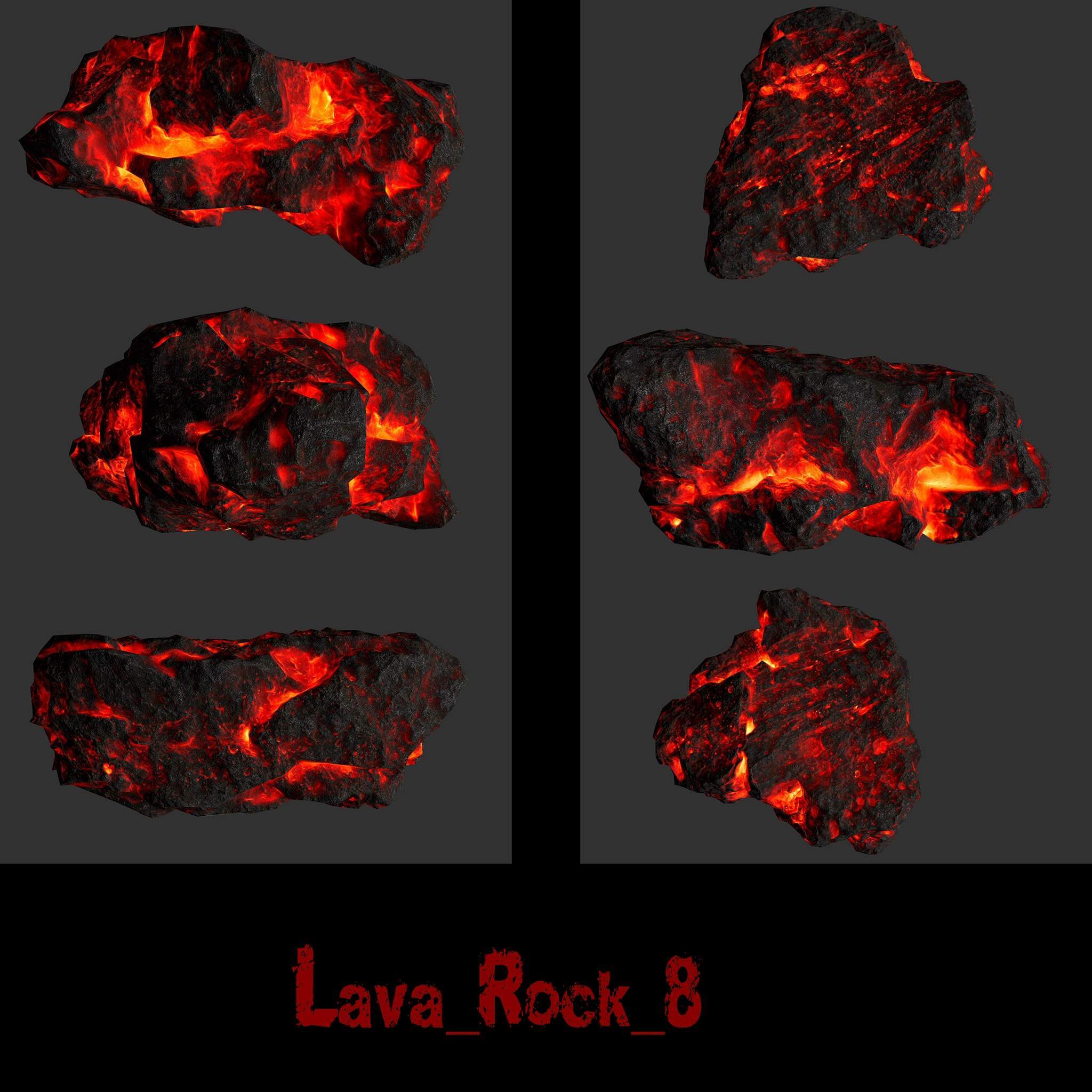 Lava Rock Set - 3D Model by icekazim
