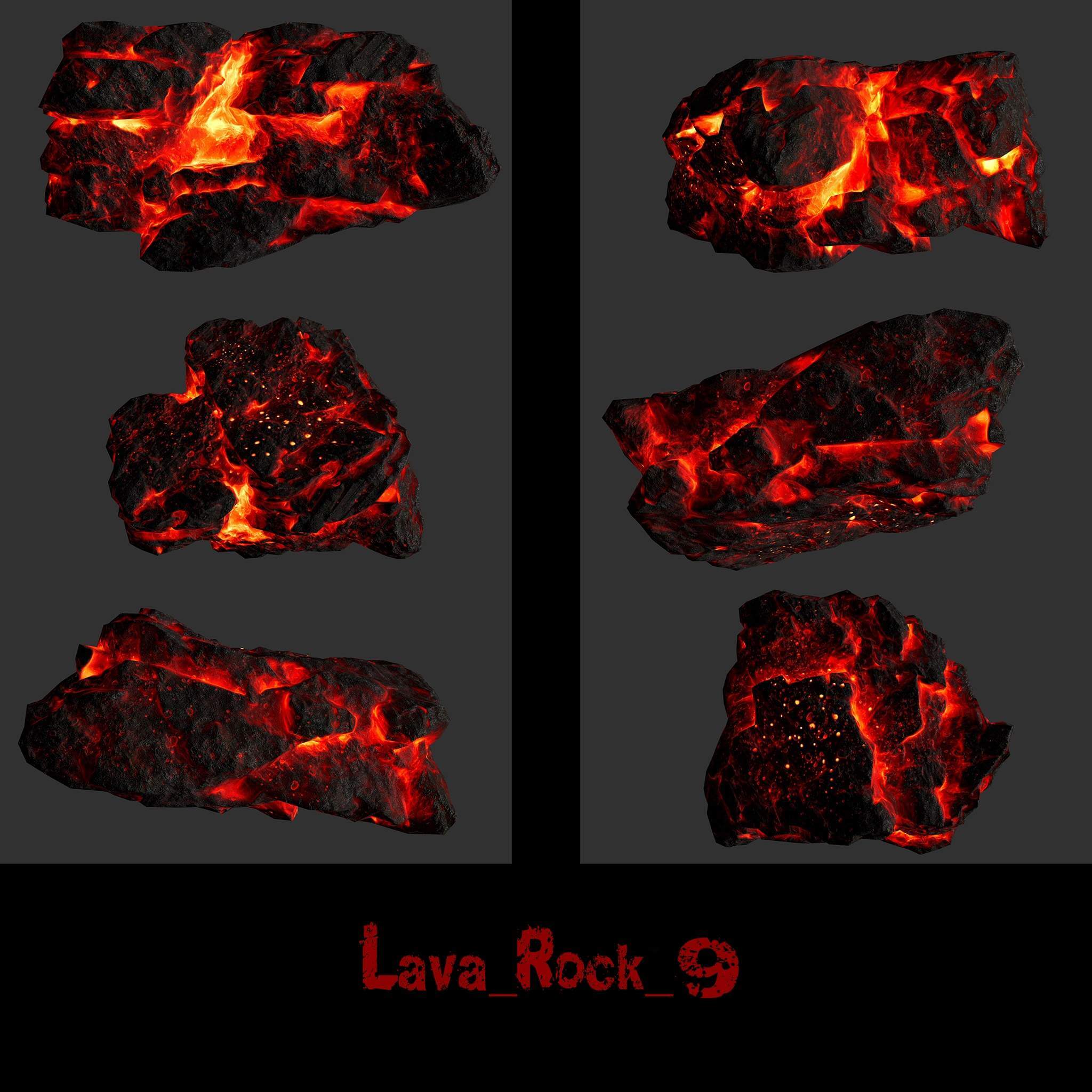 Lava Rock Set - 3D Model by icekazim