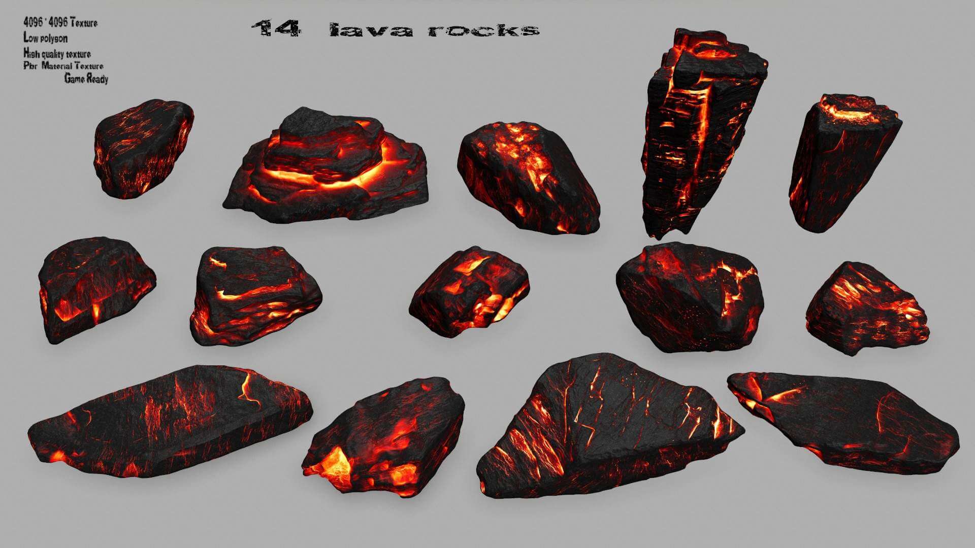 Lava Rock Set 3D Model