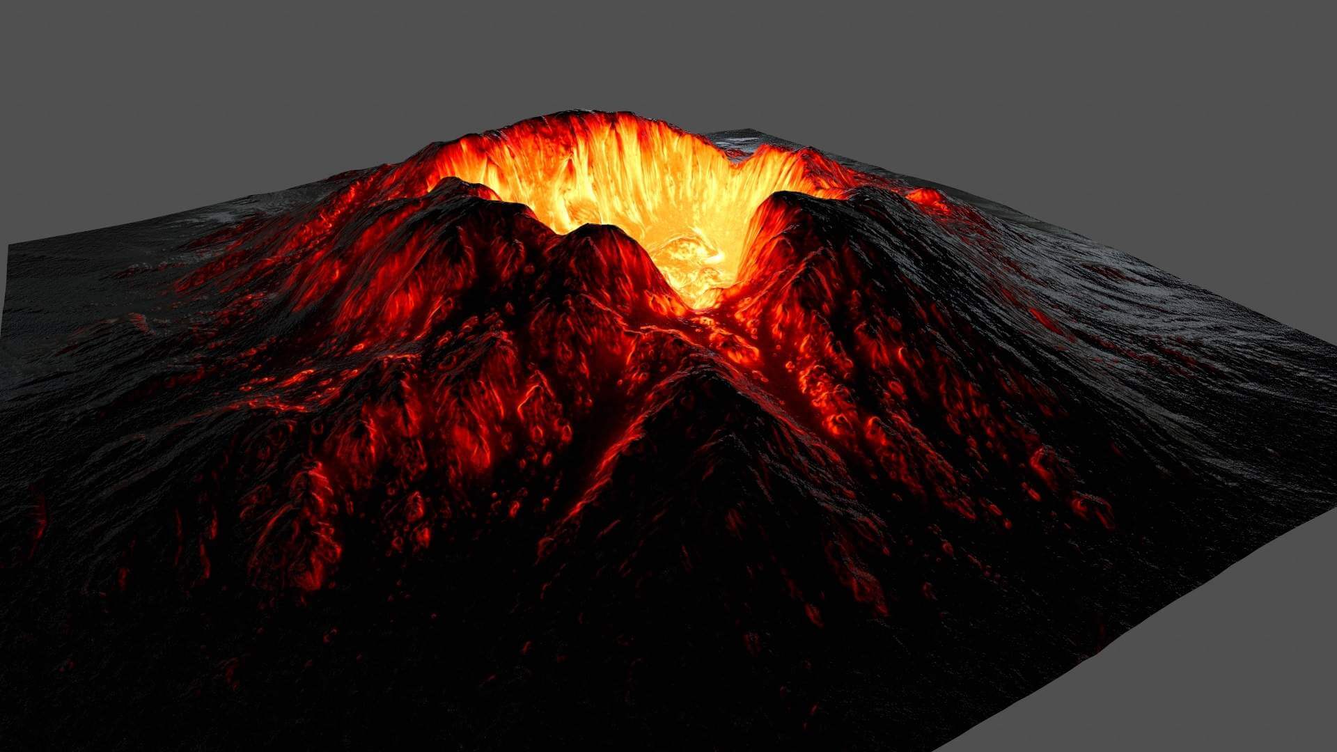 Lava Volcano - 3D Model by icekazim