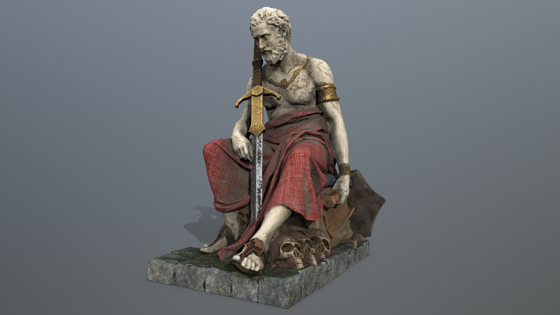 Man Statue 4 - 3D Model by icekazim