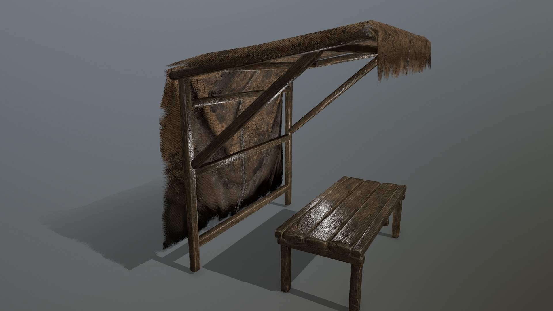 Market Bench - 3D Model by icekazim