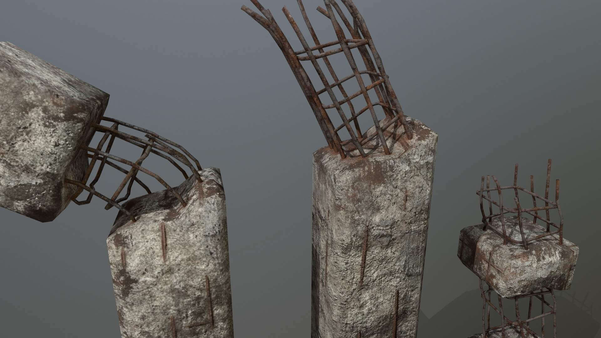 Old Concrete Column - 3D Model by icekazim