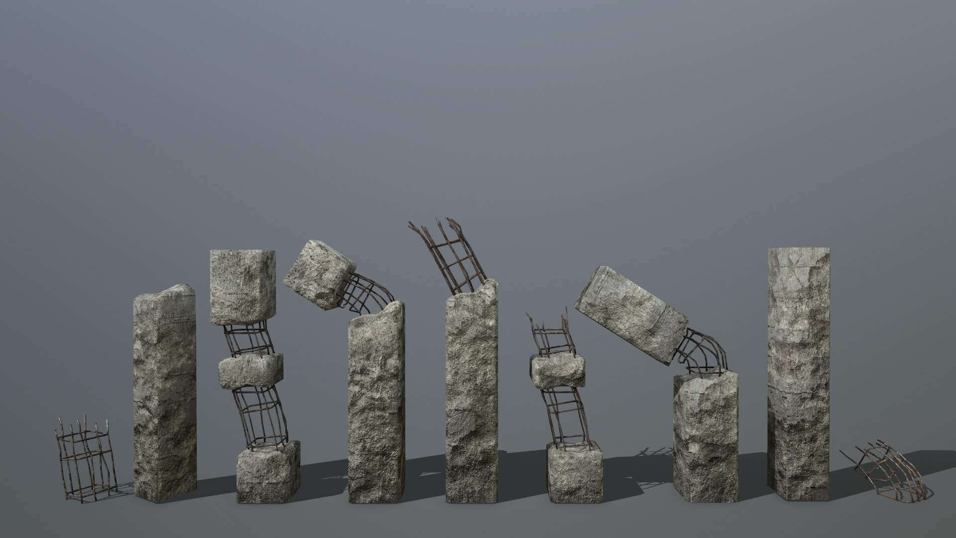 Old Concrete Column - 3D Model by icekazim