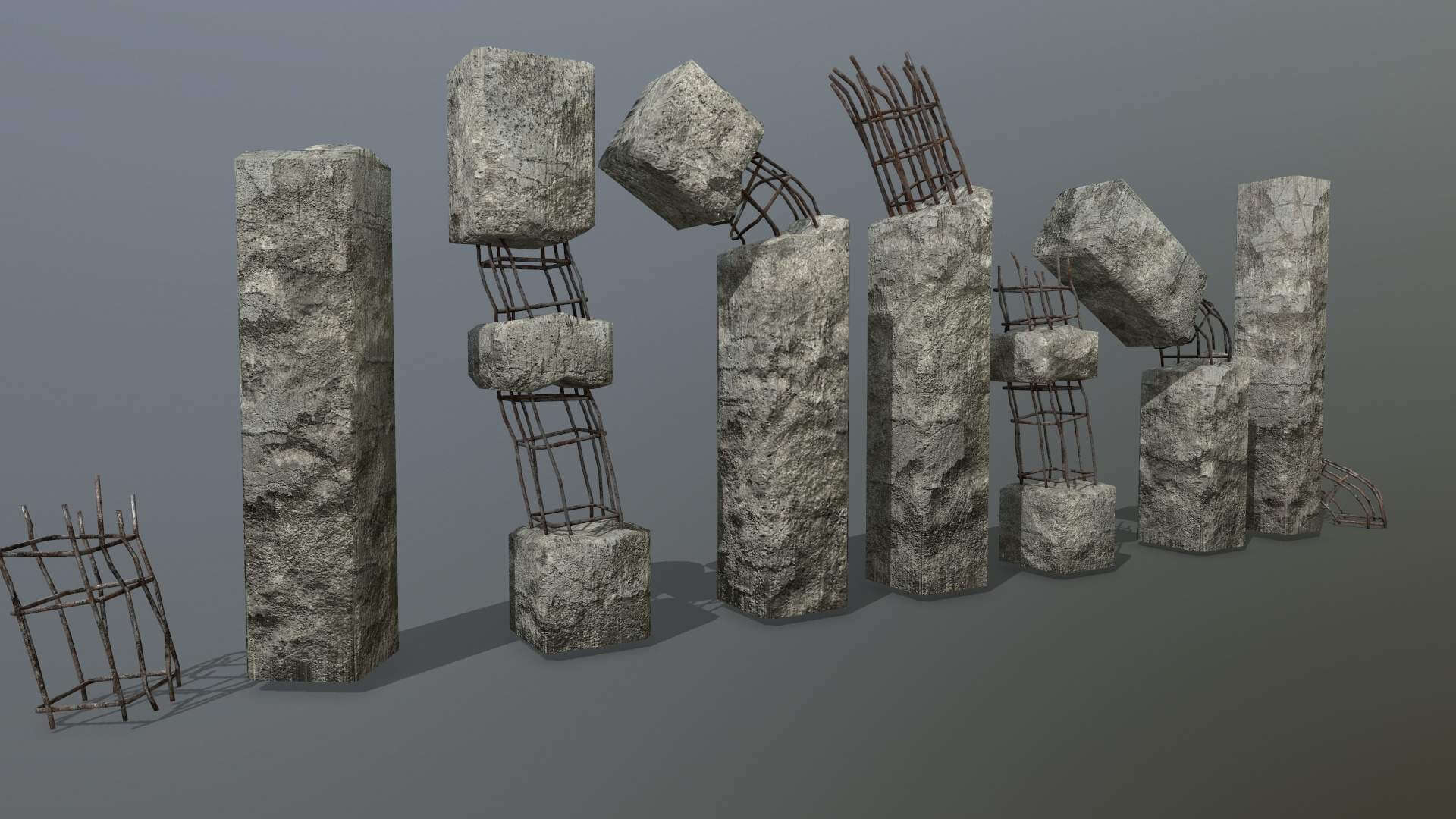 Old Concrete Column - 3D Model by icekazim