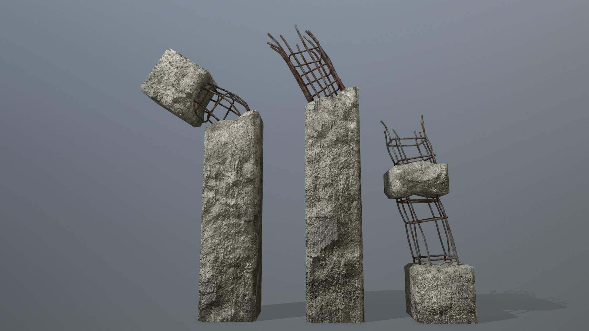 Old Concrete Column - 3D Model by icekazim