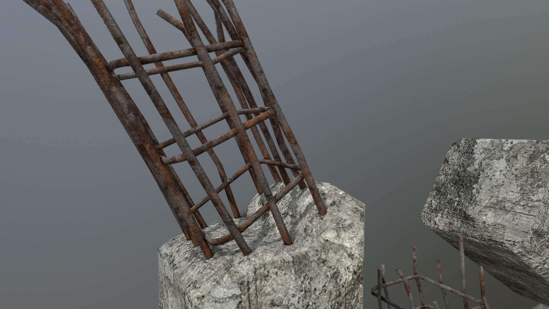 Old Concrete Column - 3D Model by icekazim