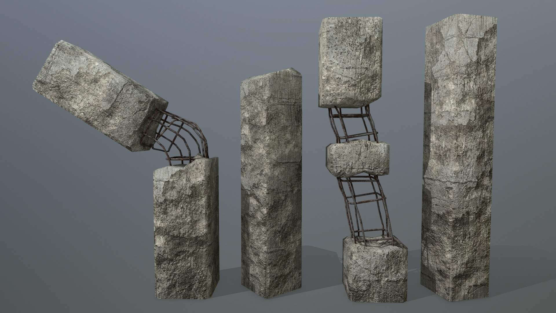 Old Concrete Column - 3D Model by icekazim