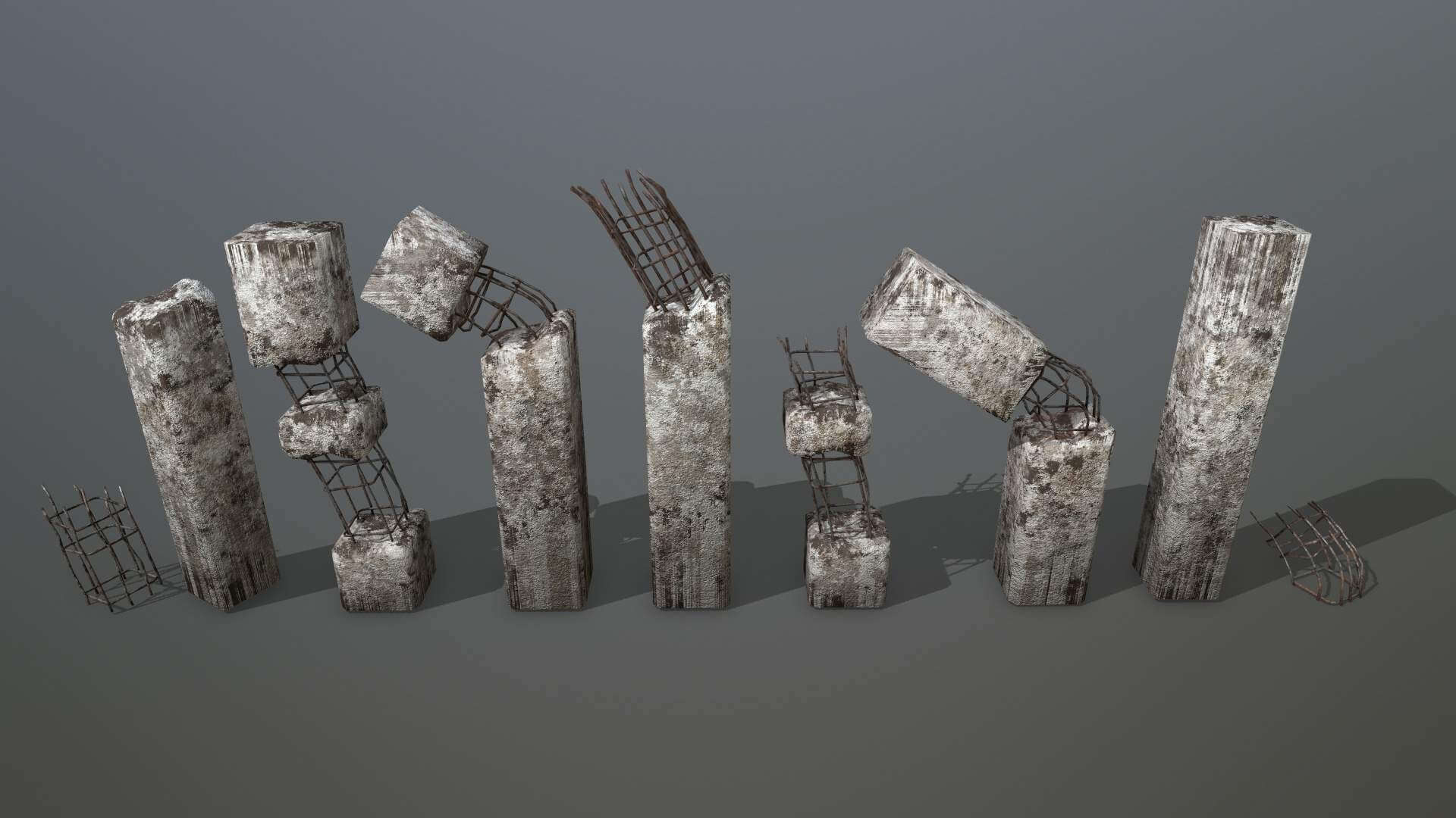 Old Concrete Column - 3D Model by icekazim