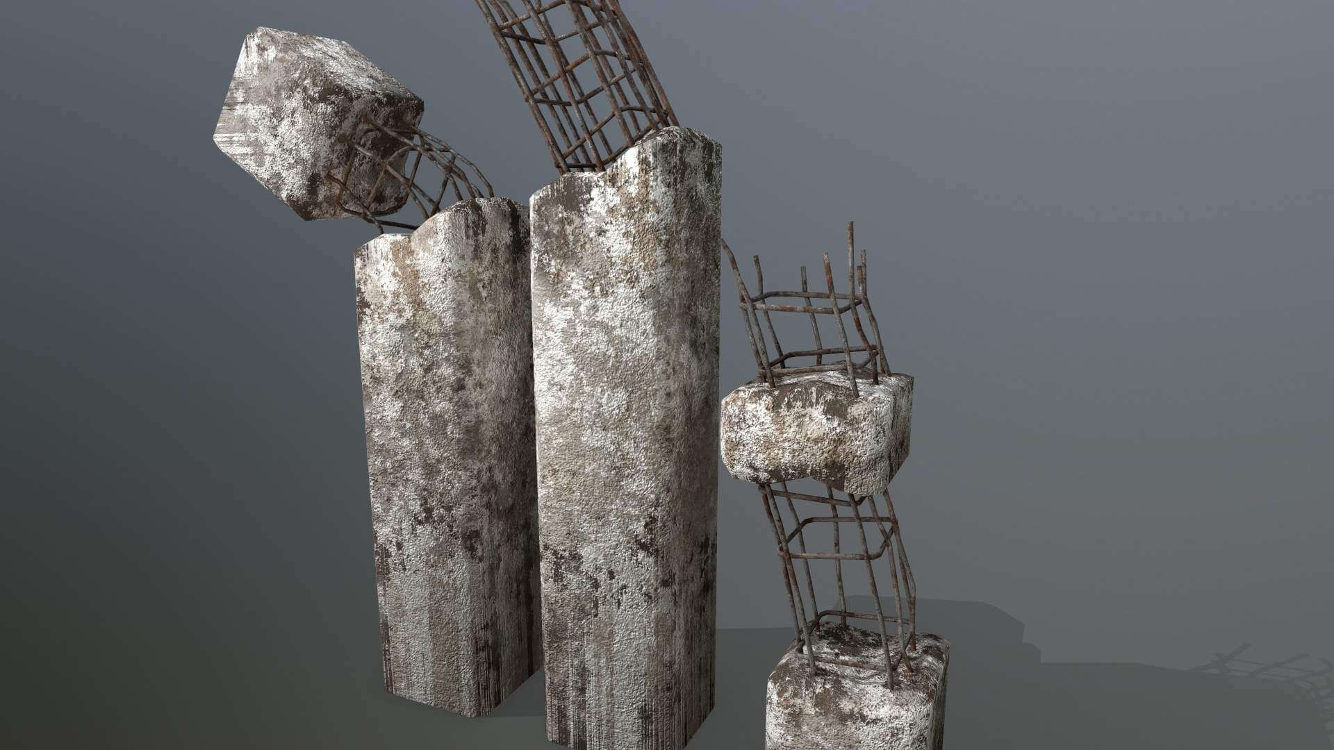 Old Concrete Column - 3D Model by icekazim
