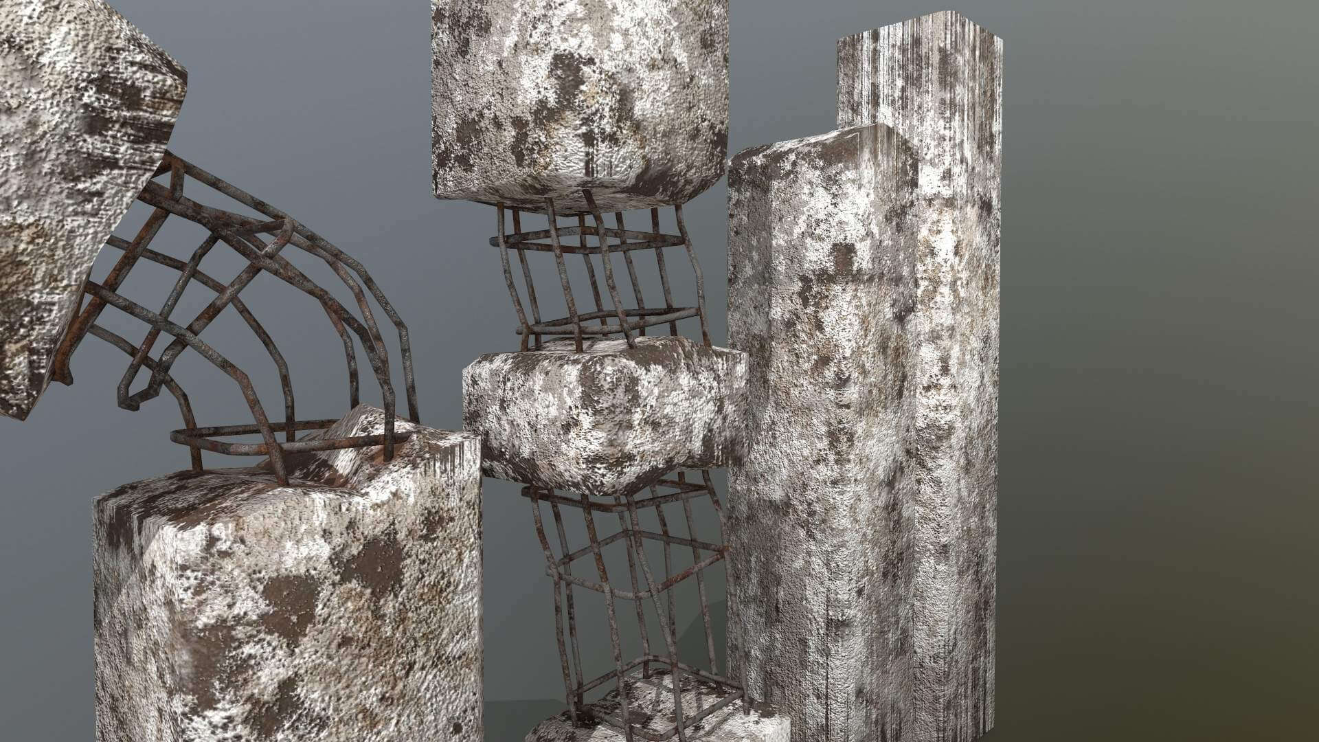 Old Concrete Column - 3D Model by icekazim