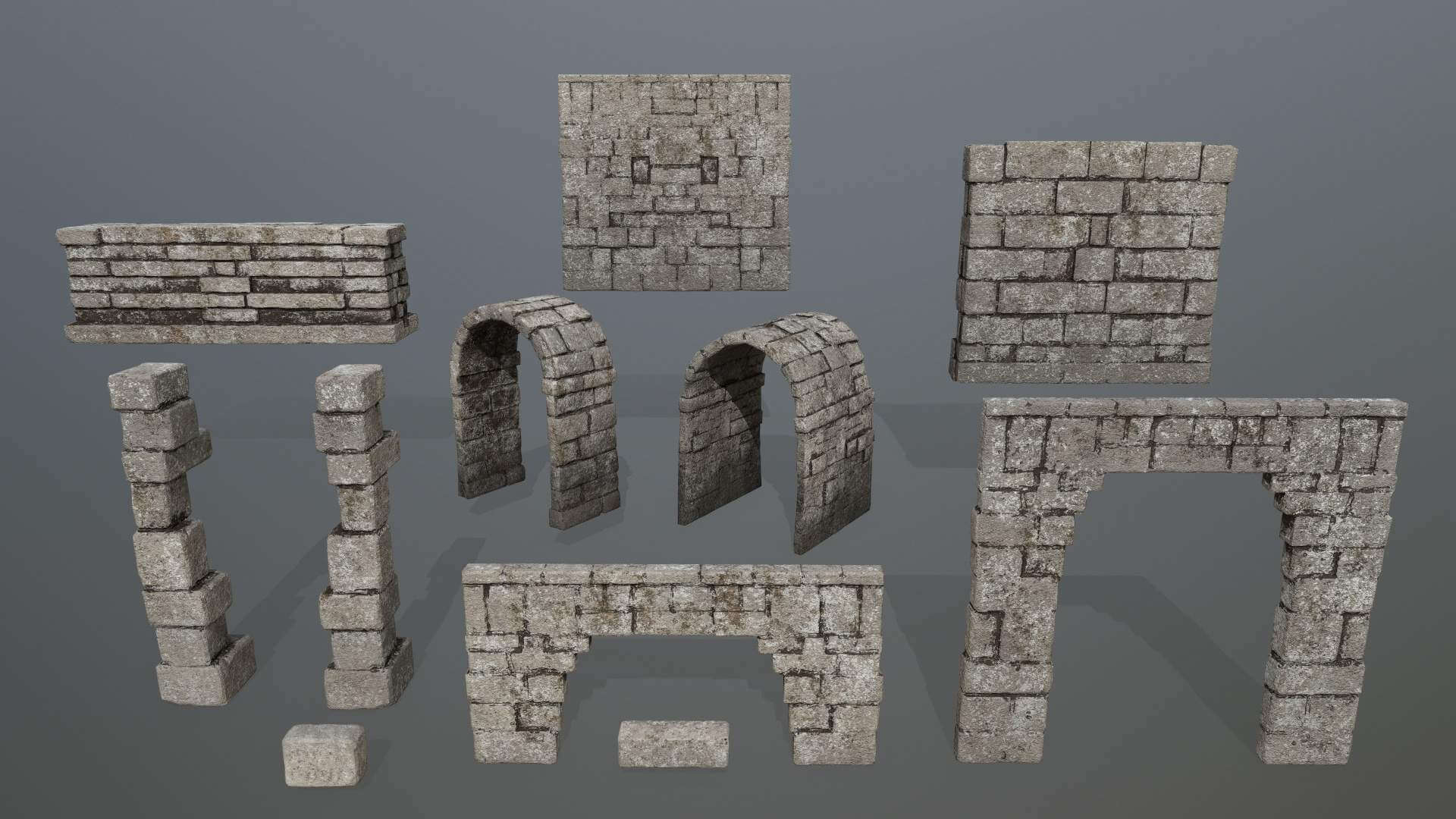Old Ruin Set - 3D Model by icekazim