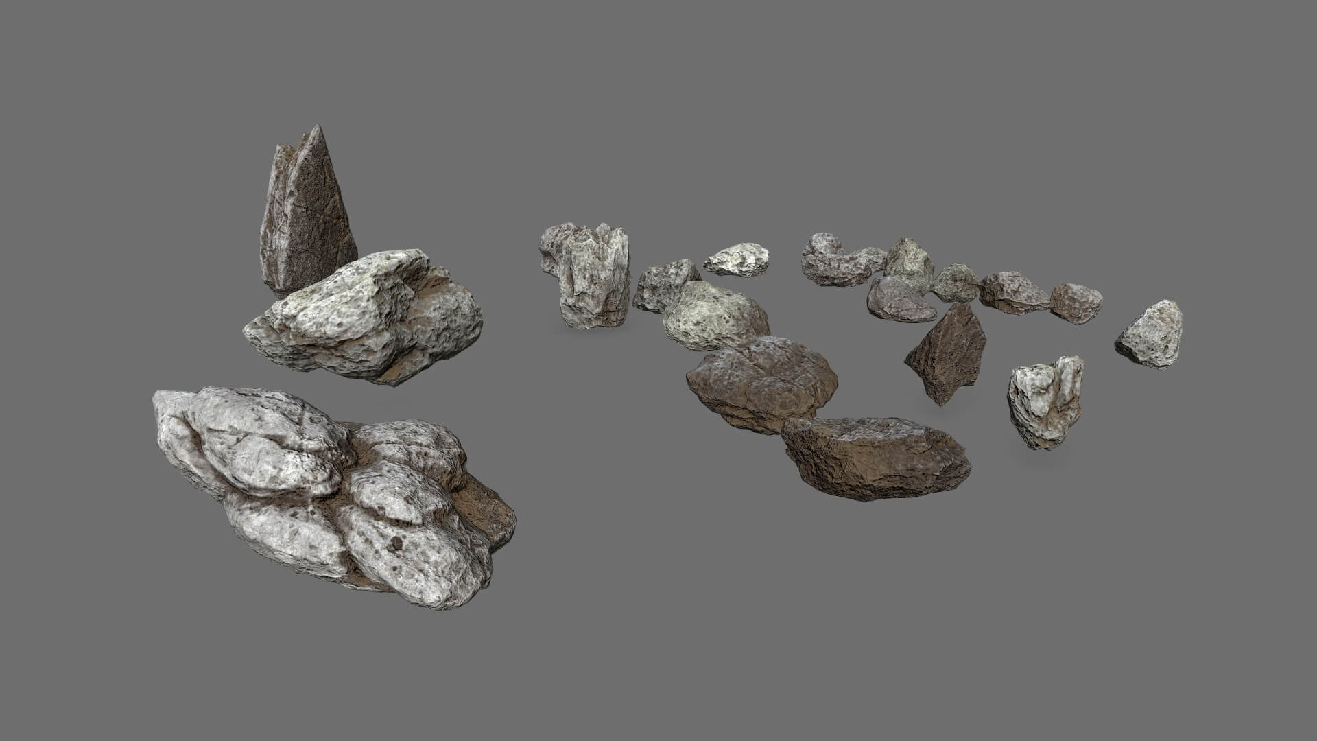 Rock Set 003 - 3D Model by icekazim
